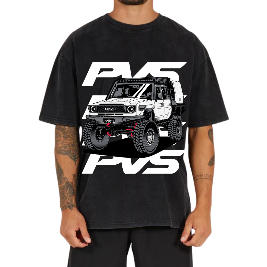 PVS 2024 Gradation 4x4 Front Washed Black T-Shirt – PVS Automotive